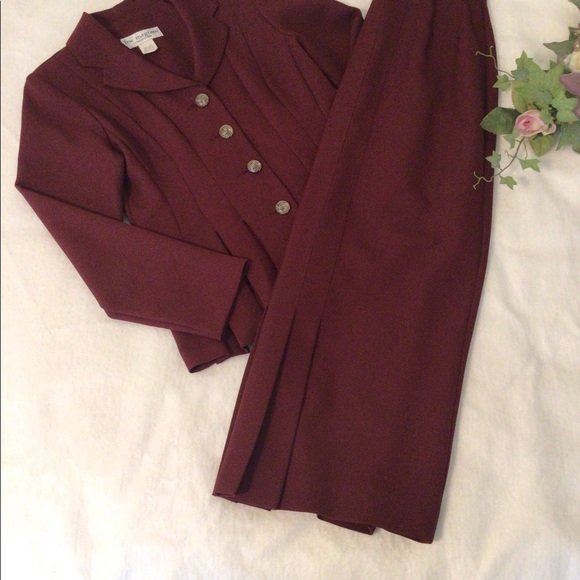 Lew Magram | Skirts | Burgundy Suit | Poshmark